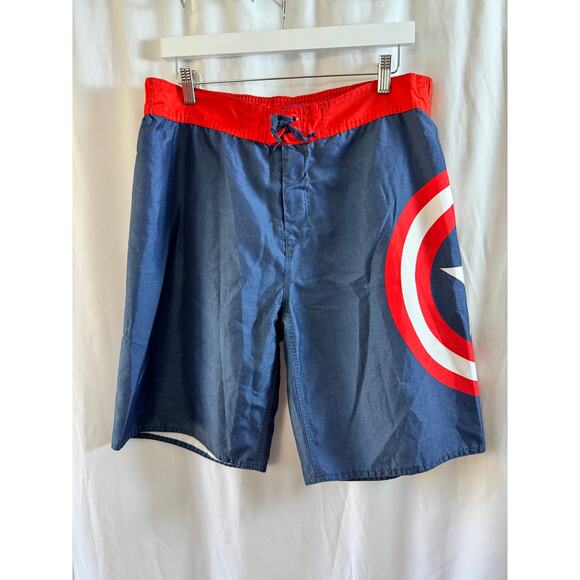 Marvel | Swim | Marvel Captain America Swim Trunks Mens Size 36 | Poshmark